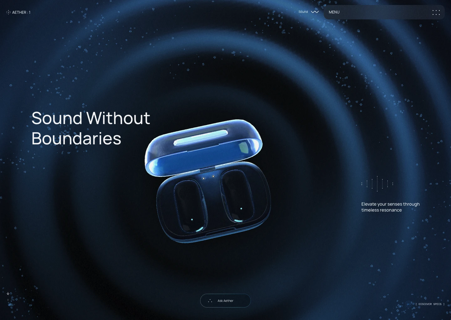 Aether 1 Earbuds Website Examples For Your Inspiration - landing.love