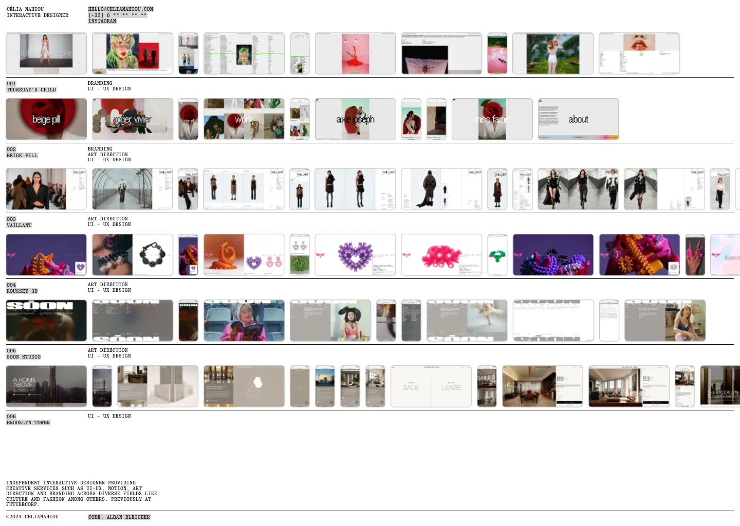 Célia Mahiou Website Examples For Your Inspiration - landing.love