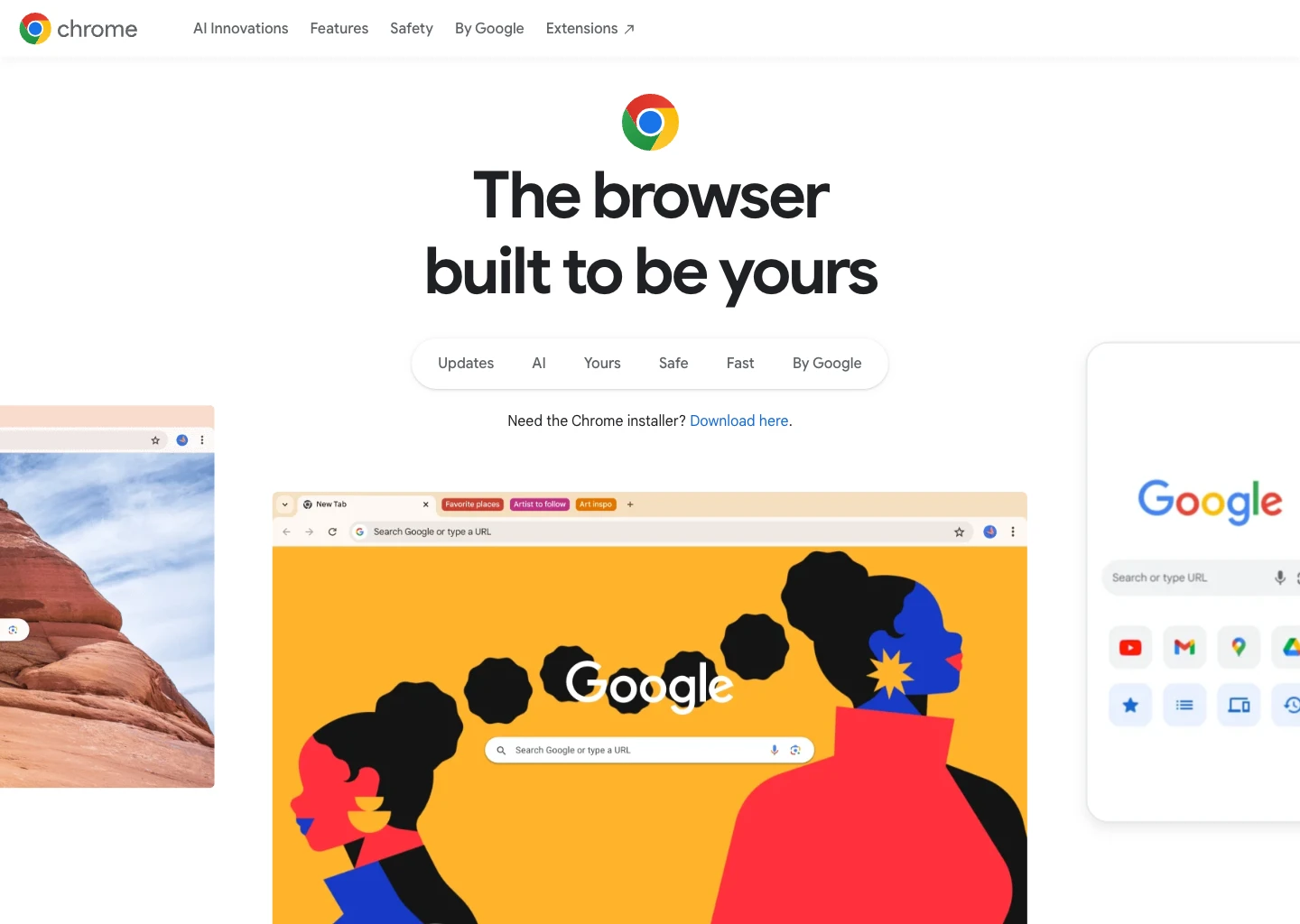 Google Chrome Website Examples For Your Inspiration - landing.love