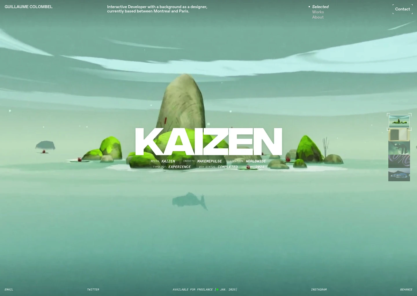 Guillaume Colombel Website Examples For Your Inspiration - landing.love