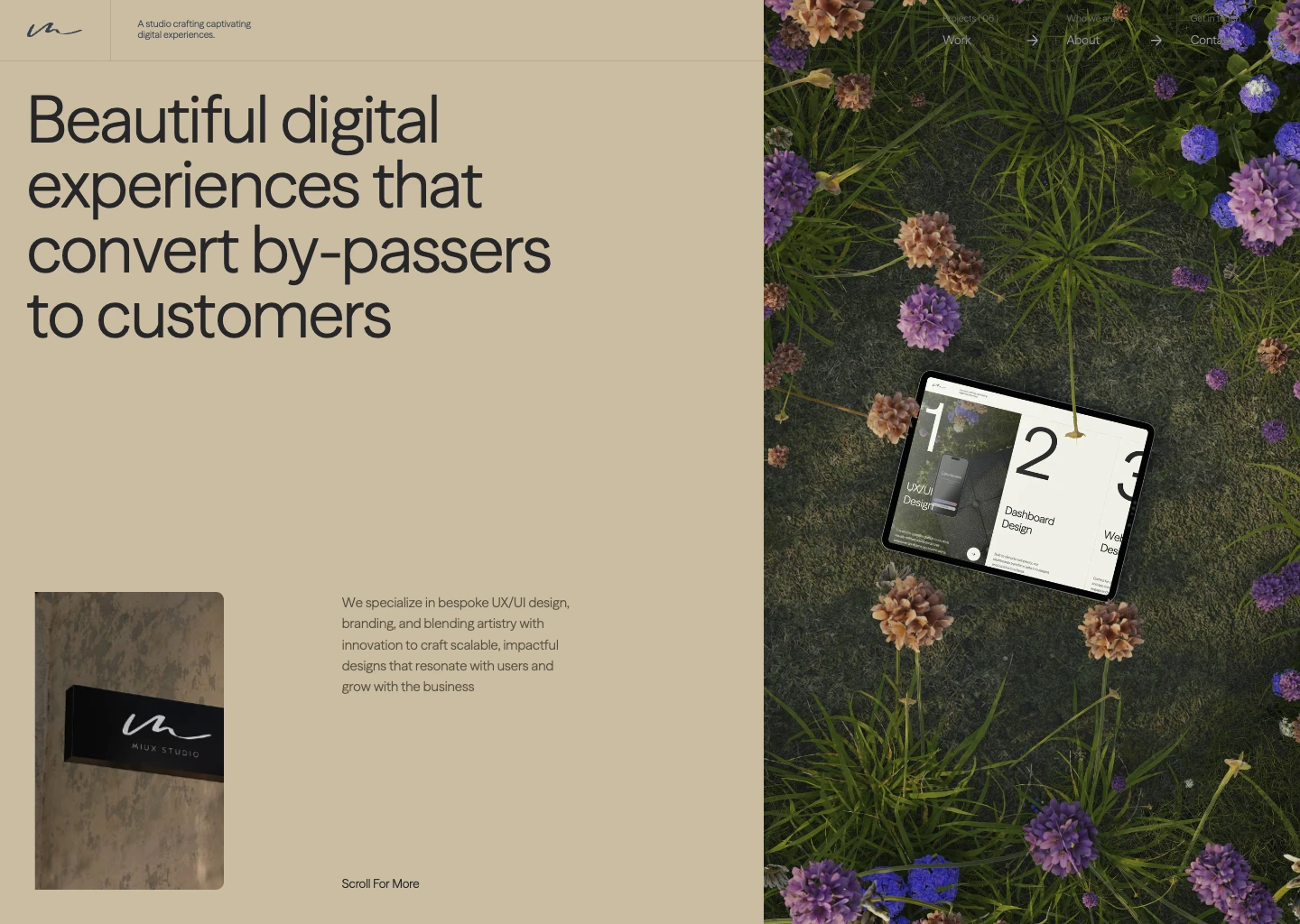 MIUX Studio Website Examples For Your Inspiration - landing.love