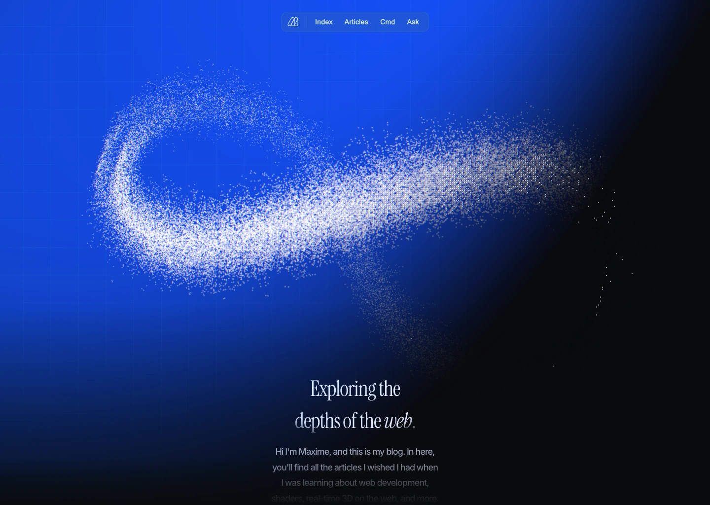 The Blog of Maxime Heckel Website Examples For Your Inspiration - landing.love