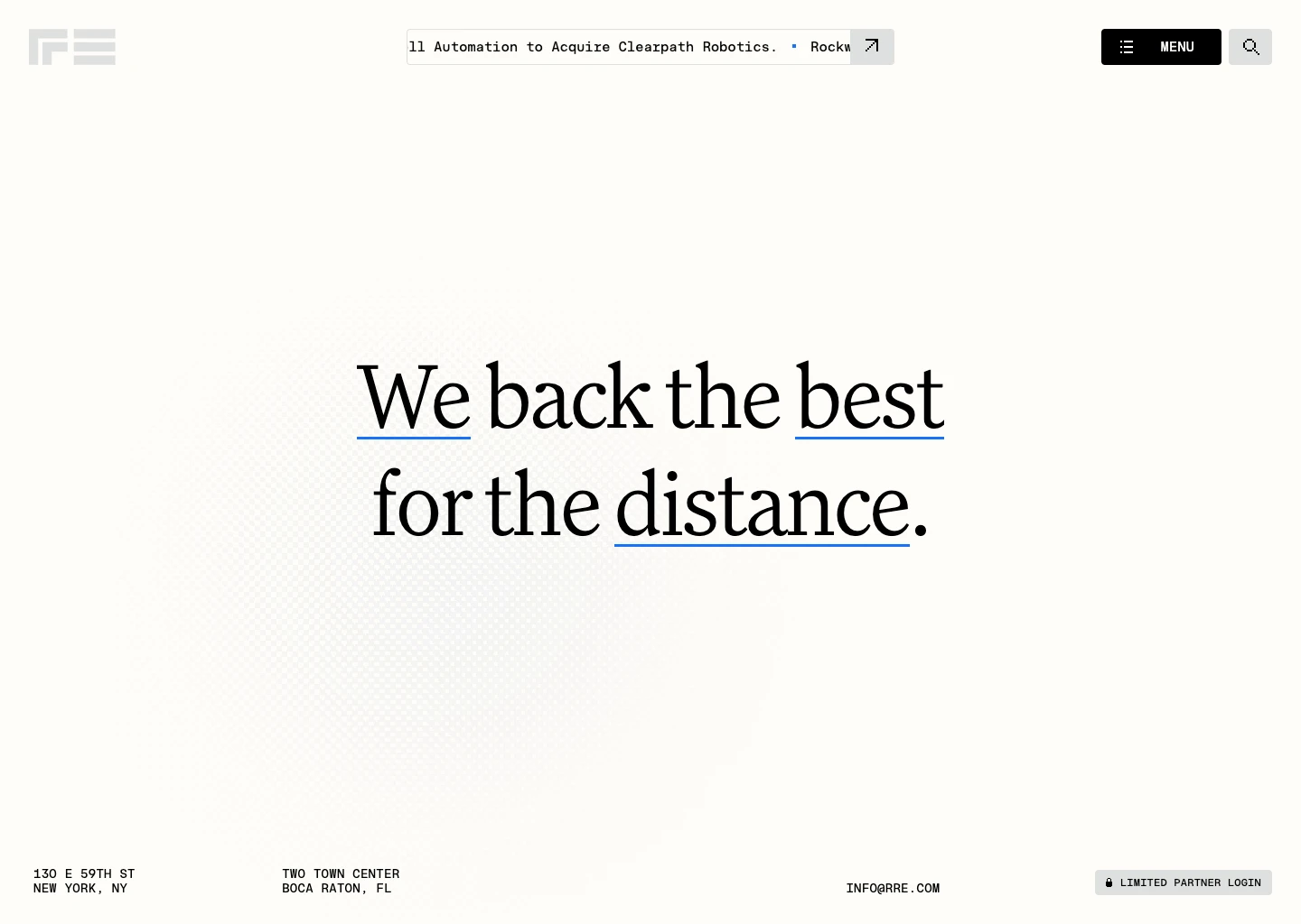 RRE Ventures Website Examples For Your Inspiration - landing.love